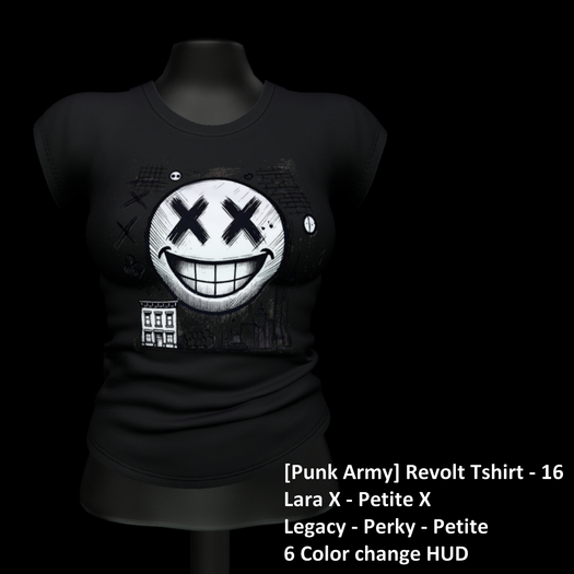 Second Life Marketplace - [Punk Army] Revolt Tshirt - 16 DEMO v1